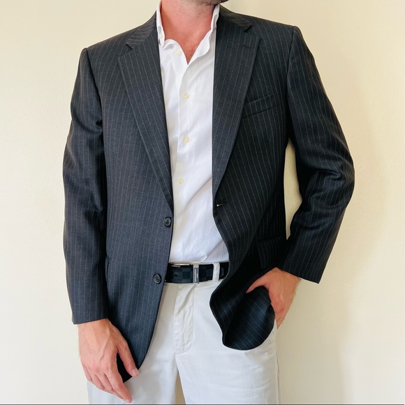 Brooks Brothers | Suits & Blazers | Brooks Brothers Grey Striped Blazer ...